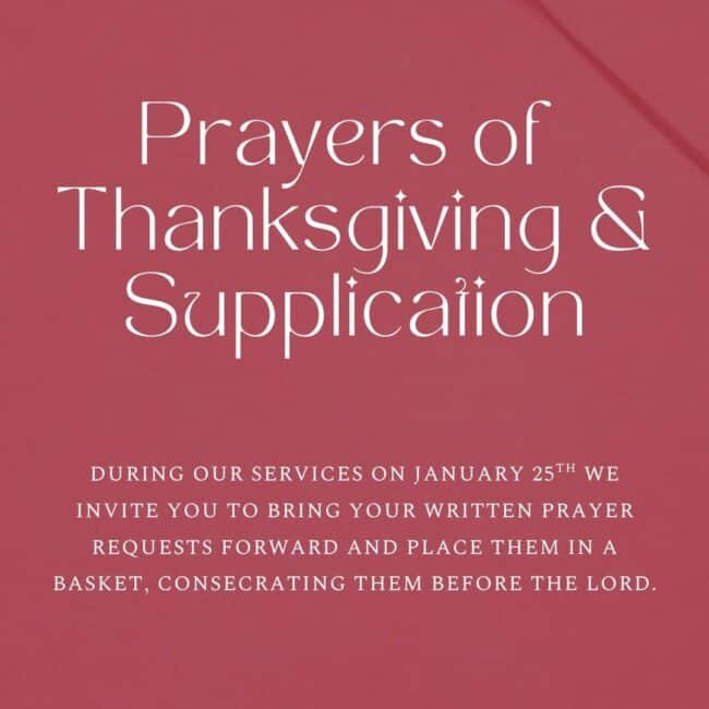Prayers of Thanksgiving and Supplication | Alexandria Presbyterian Church